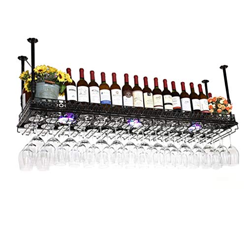 Iron Creative Simplicity Wall Mounted Wine Holder European-Style Tilted/Straight Wine Rack Red Wine Champagne Bottle Display Stand Rack Organizer J1030, PIBM, Black, 60 * 35cm