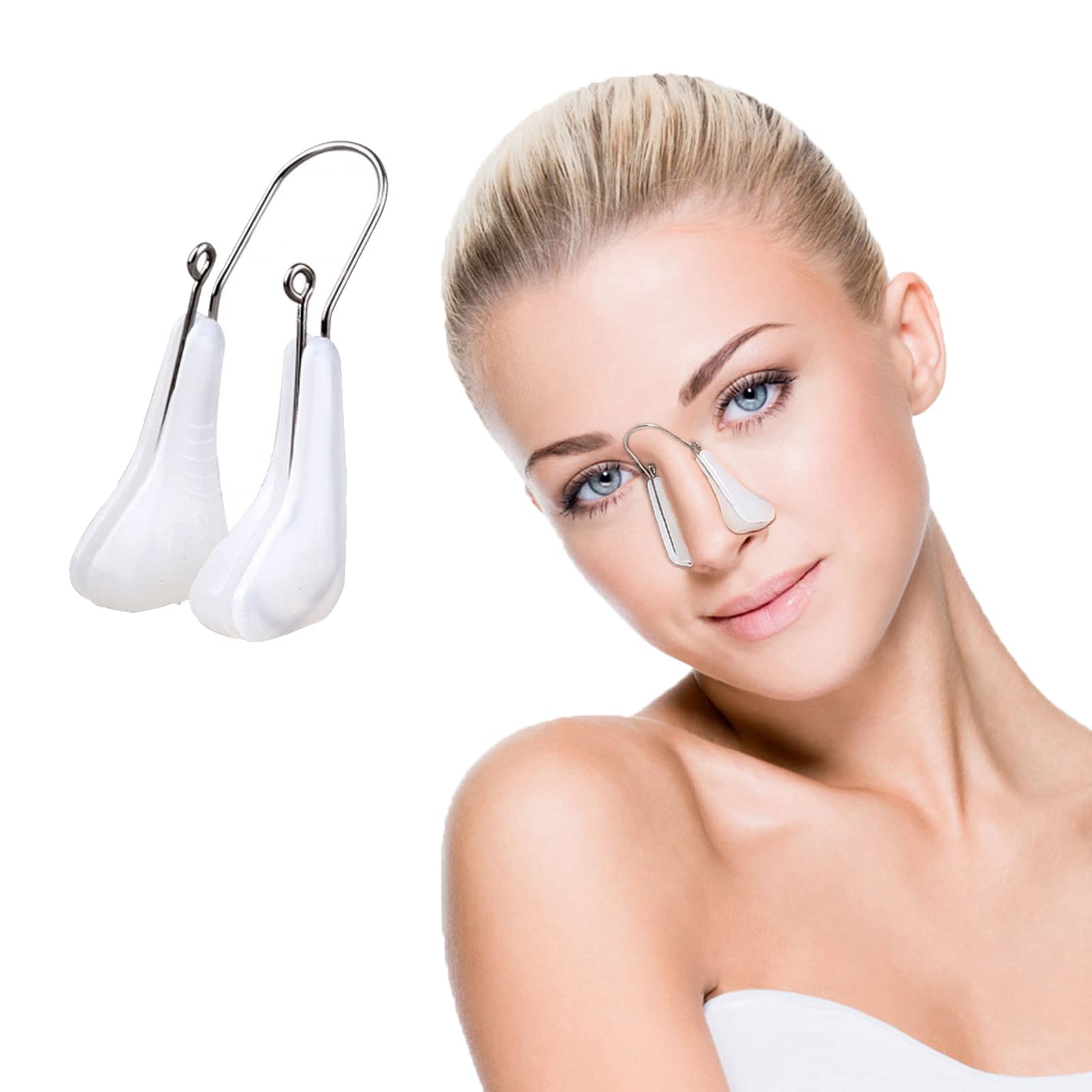 MIKEBE Nose Shaper Lifter Clip, Professional Silicone Beauty Up Lifting Soft Safety Pain-Free Corrector, Bridge Straightener Shrinker Easy to Clean for Men/Women Transparent
