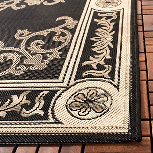 SAFAVIEH Courtyard Collection Runner Rug - 2'3" x 6'7", Black & Sand, Non-Shedding & Easy Care, Indoor/Outdoor & Washable-Ideal for Patio, Backyard, Mudroom (CY2914-3908)