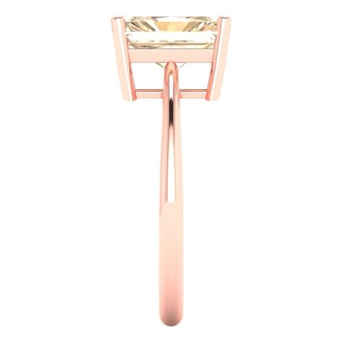 Clara Pucci 2.5ct Radiant Cut Solitaire Genuine Natural Morganite Wedding Bridal Designer Anniversary Engagement Ring 14k Rose Gold