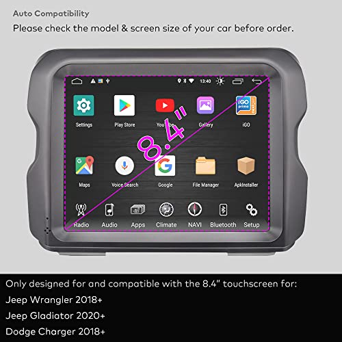 INNOSURE Tempered Glass screen Protector Designed for Jeep Wrangler (2018-2023), Gladiator (2020-2023), Dodge Charger(2018-2023) 8.4" Dashboard Touchscreen Anti Glare (Matte)