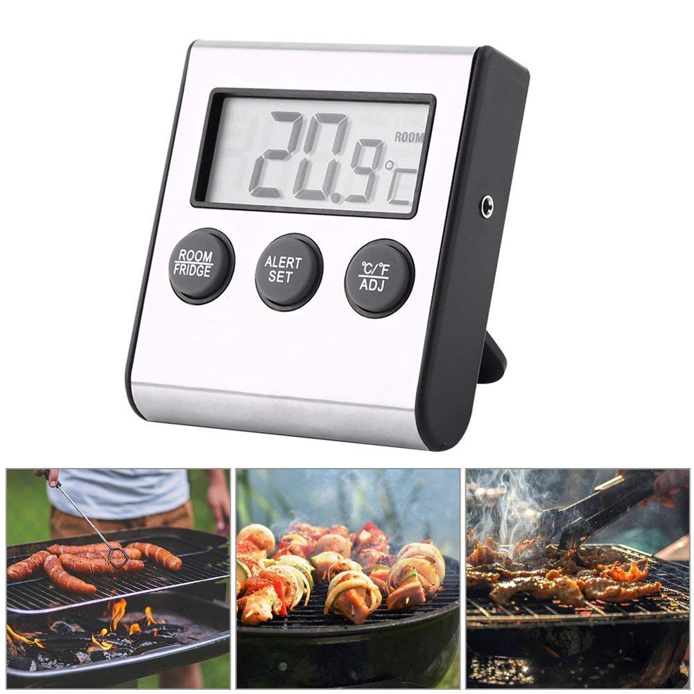 Digital Refrigerator Thermometer LCD Alarm Fridge Temperature Monitor Mini Battery Powered Freezer Room Thermometer with Max/Min Temperature Records