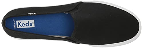 Keds Women's Double Decker Sneaker, Black Canvas, 7