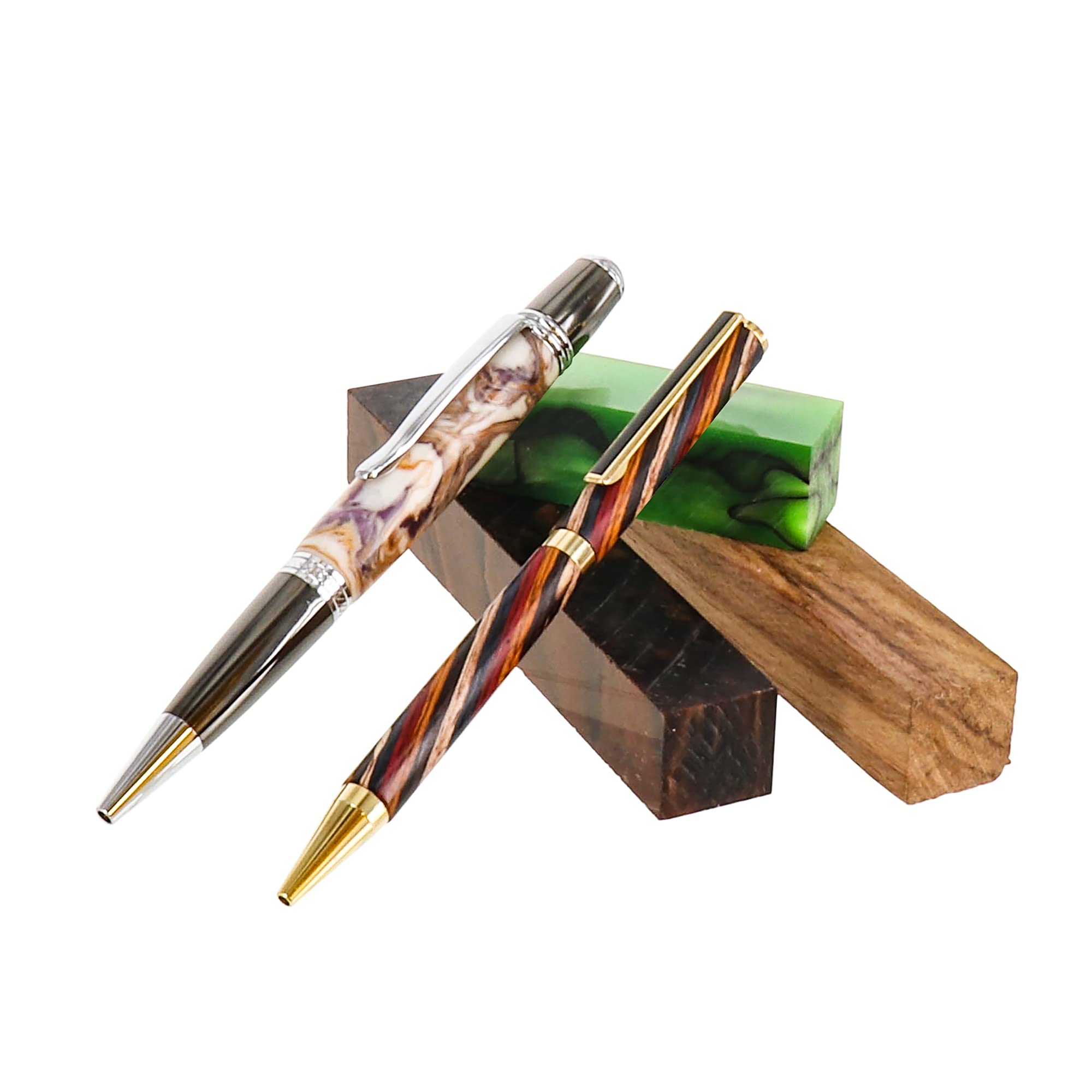 Milescraft 4701 Pen Press β Join Turned Pens & Projects β Advanced, Spring-Loaded Design Holds Workpiece in Place & Adjusts Size Quickly Using Six Quick-Flip Stop Settings. Includes Two Receiving Tips