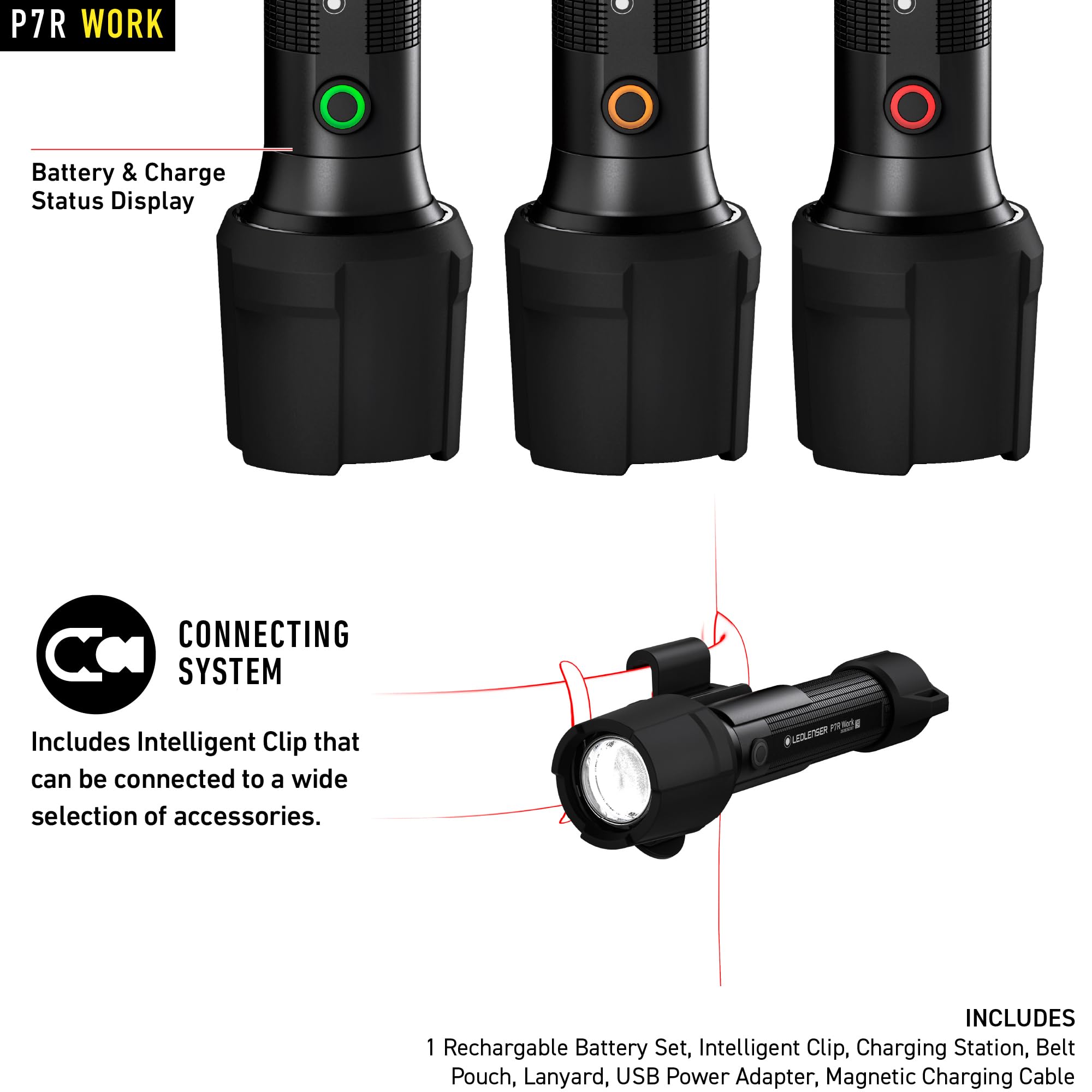 Ledlenser, P17R Core Rechargeable Flashlight, LED Light for Home and Emergency Use, Black