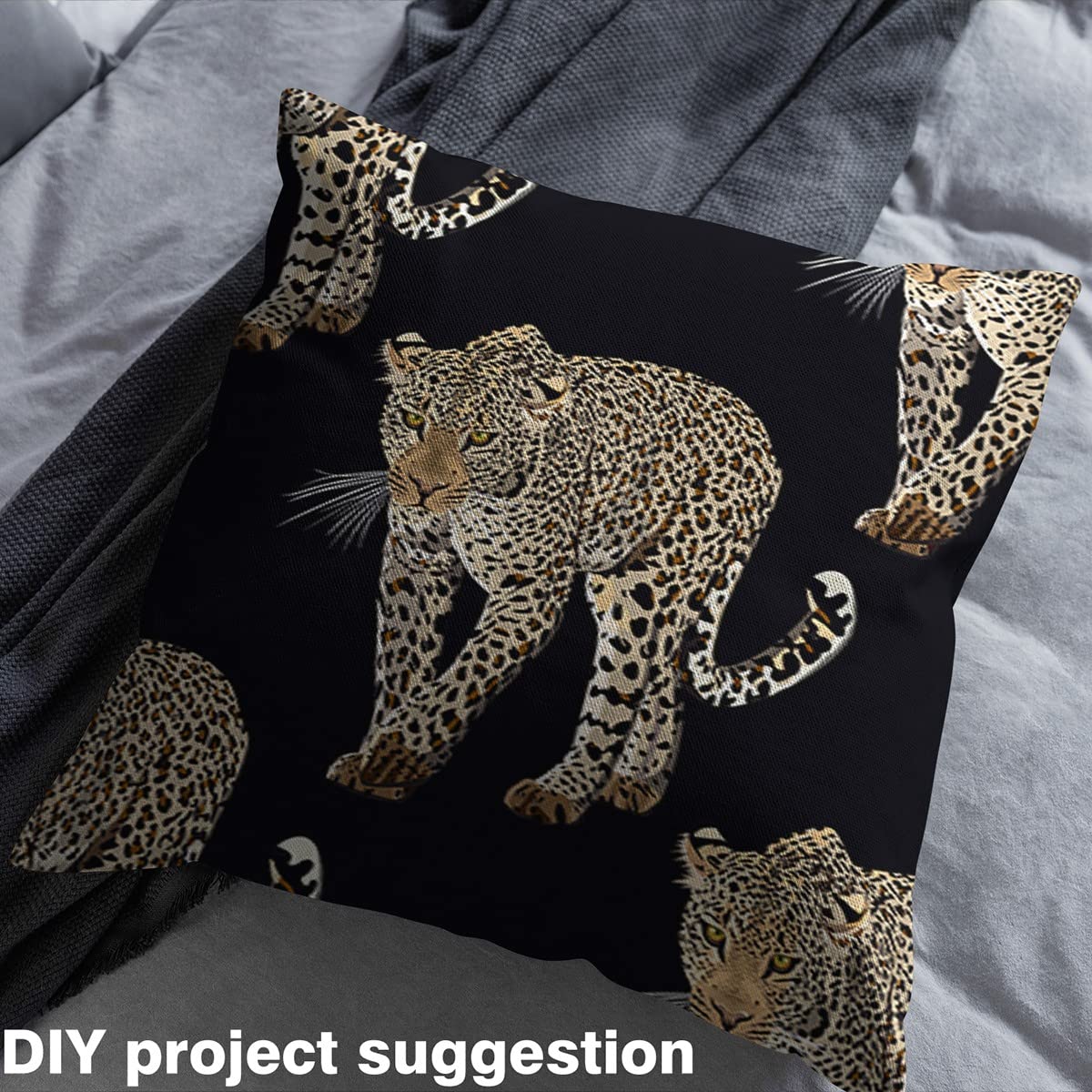 Cheetah Pattern Fabric by The Yard Leopard African Wild Animal Print DIY Craft Hobby Fabric by The Yard Black Dot Wildlife Decorative Fabric for Upholstery and Home Accents,3 Yards