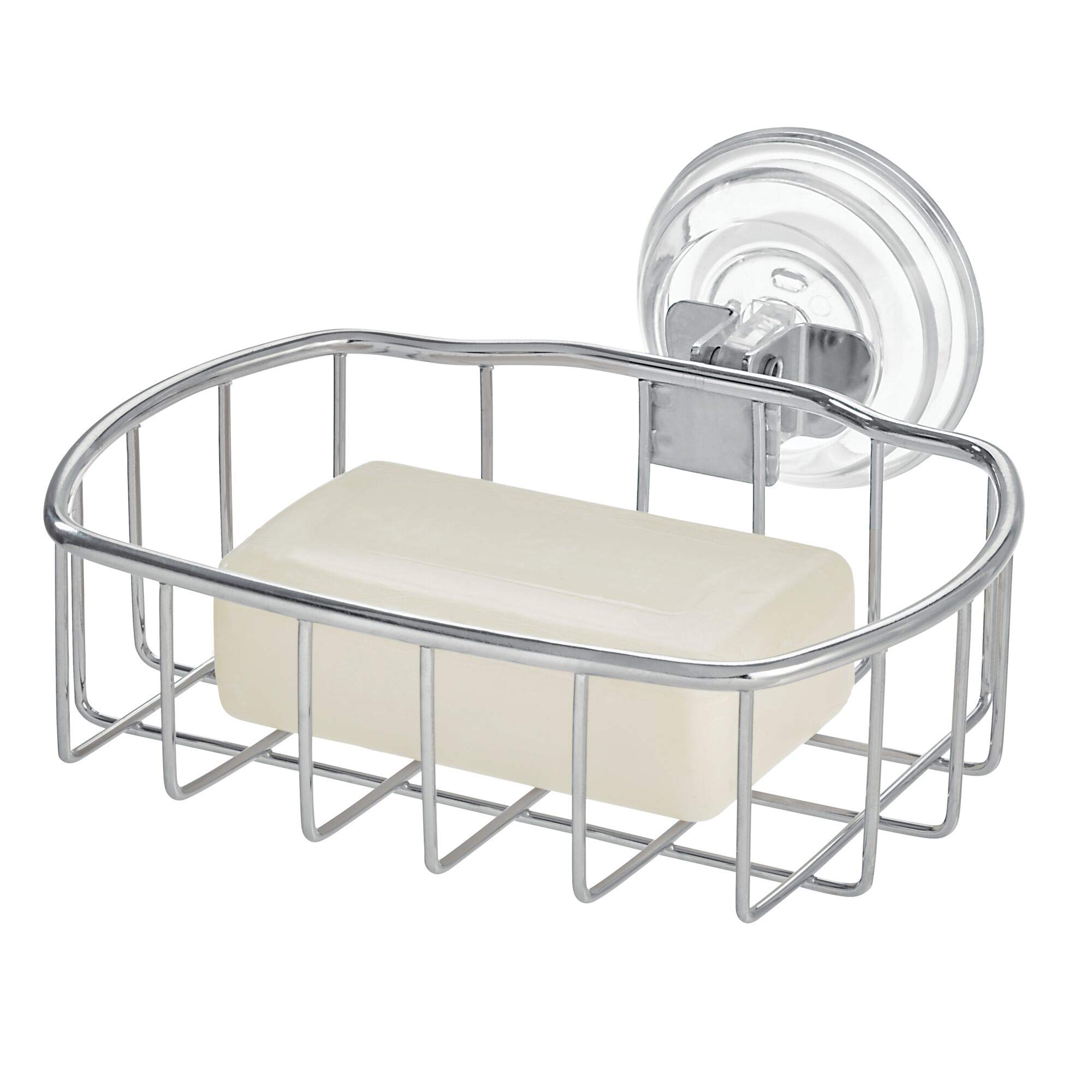 iDesign Reo Metal Power Lock Suction Rack for Bathroom, Kitchen Use