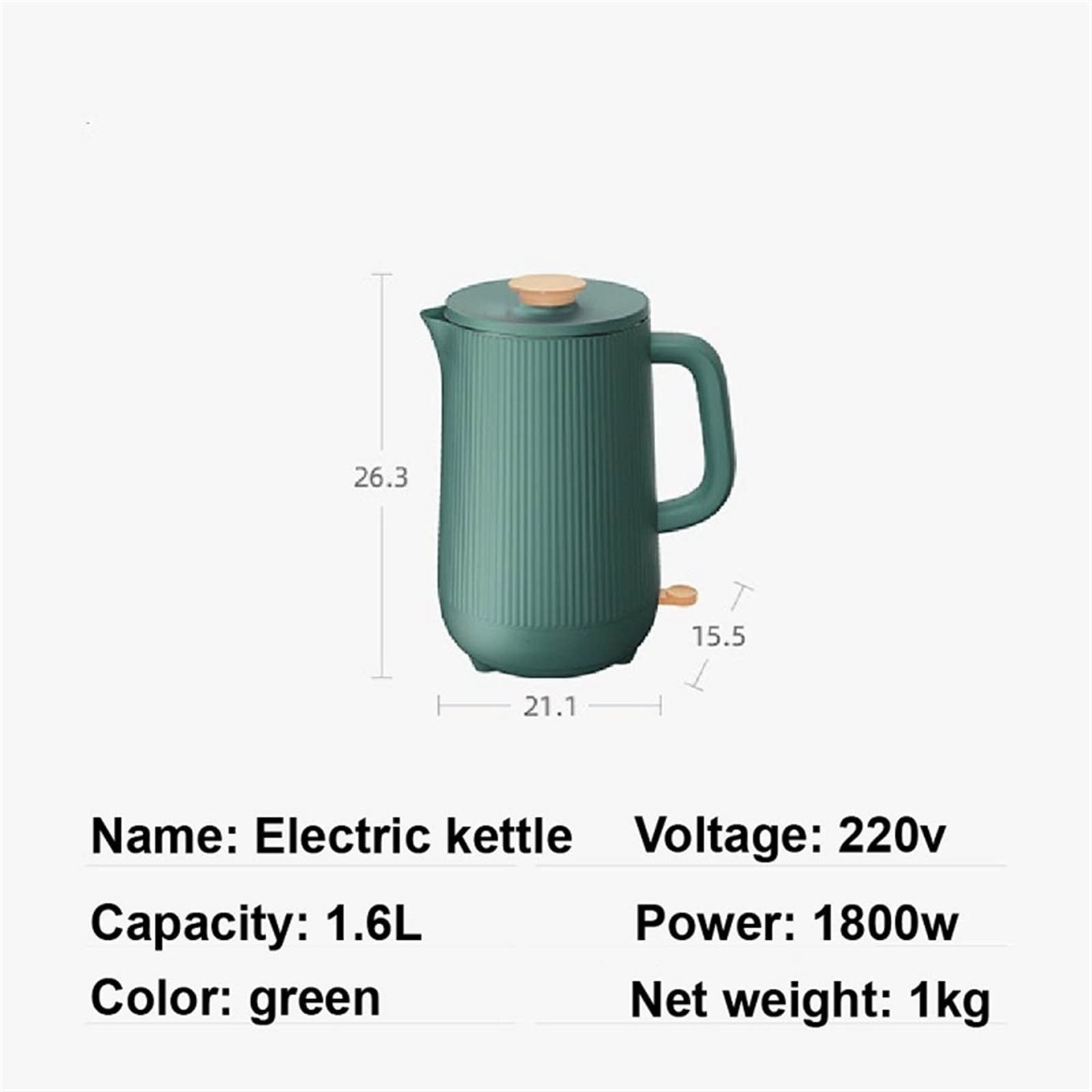 Camping Kettle 1.6L Electric Kettle Household Hot Kettle Water Boiler Fast-heating Coffee Tea Pot Kettle with Automatic Power-off Function 200V