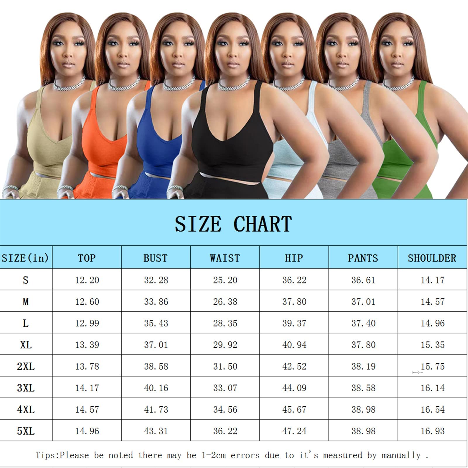 Ekaliy Women's Casual Two Piece Outfit Low Cut V Neck Top and Long Pants Tracksuit Joggers Sets