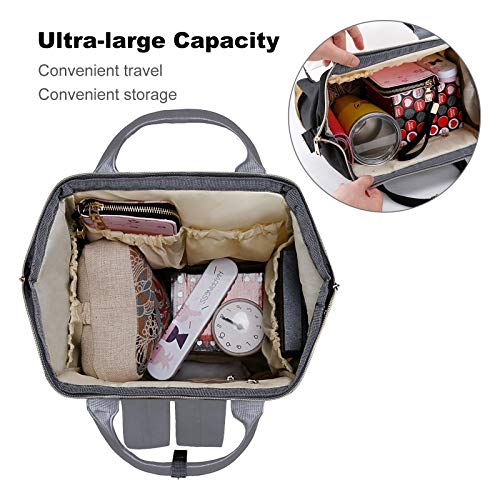 Fashion Panda Diaper Bag Backpack Large Capacity Mommy Bags Multifunction Nappy Bag Travel Back Pack Gray-Style