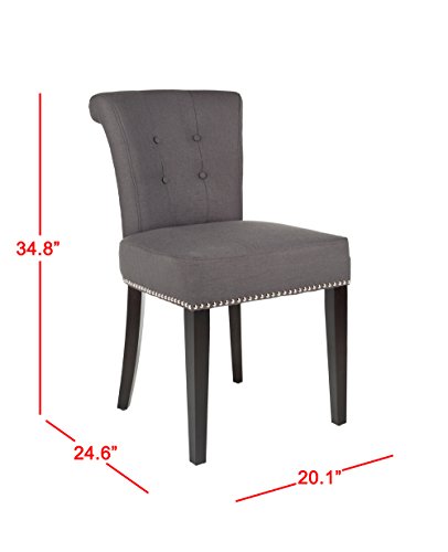 Safavieh Mercer Collection Carol Charcoal Linen Ring Dining Chair (Set of 2)