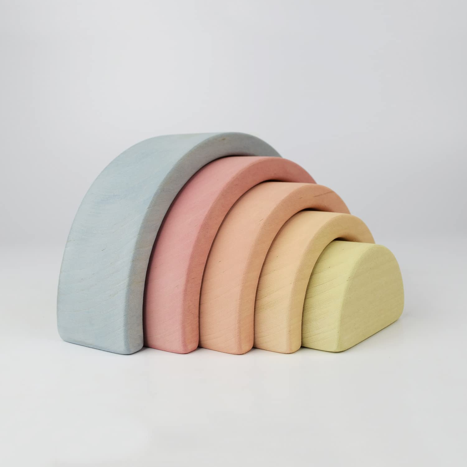 EcoWorkshop Rainbow Stacking Toy Rainbow Stacker 5 Pcs Pastel Rainbow