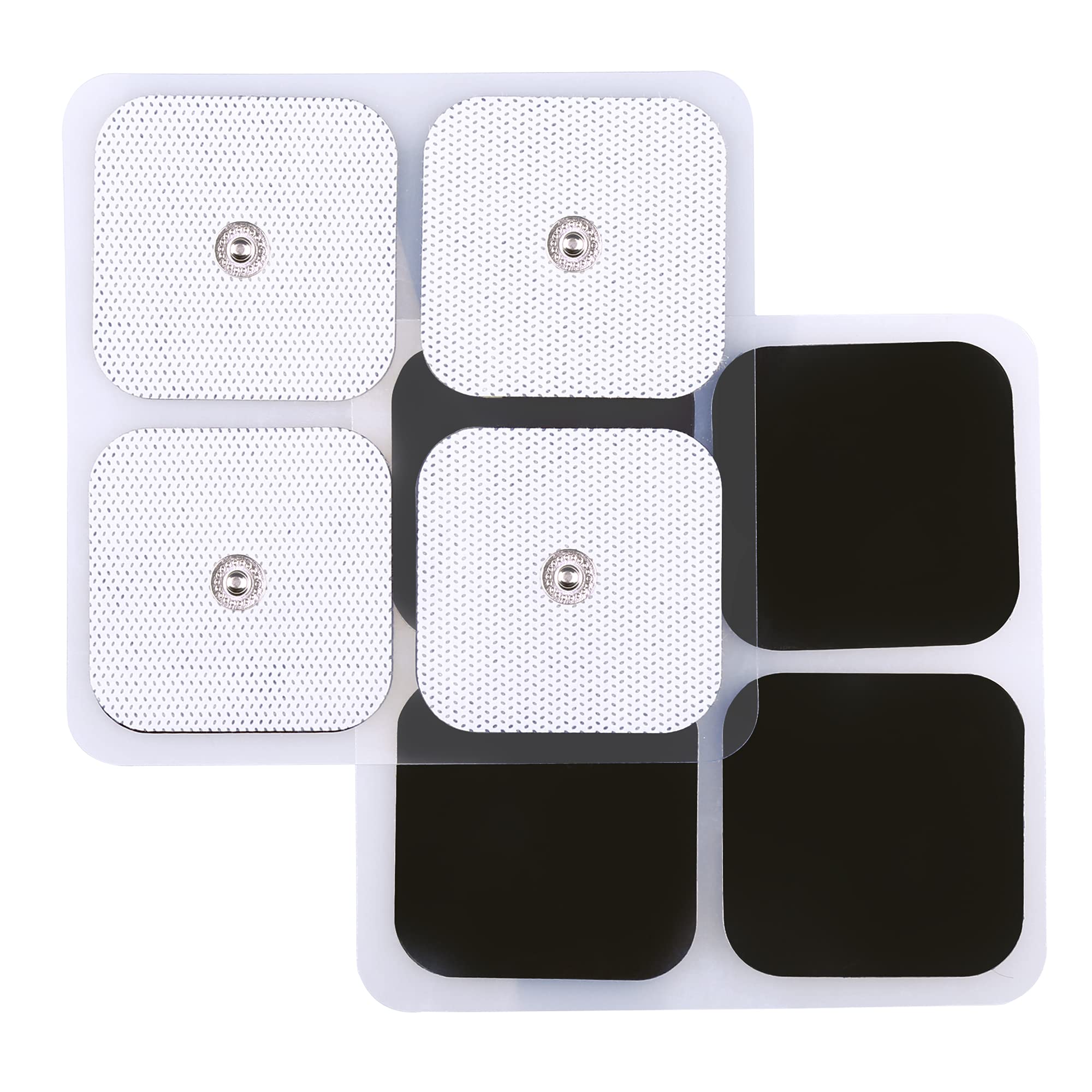 LotFancy TENS Unit Replacement Pads, 40 Pcs 2x2 Snap Electrodes Pads, Reusable Tens Pads for EMS Muscle Stimulator, Using 3.5mm Snap Connector