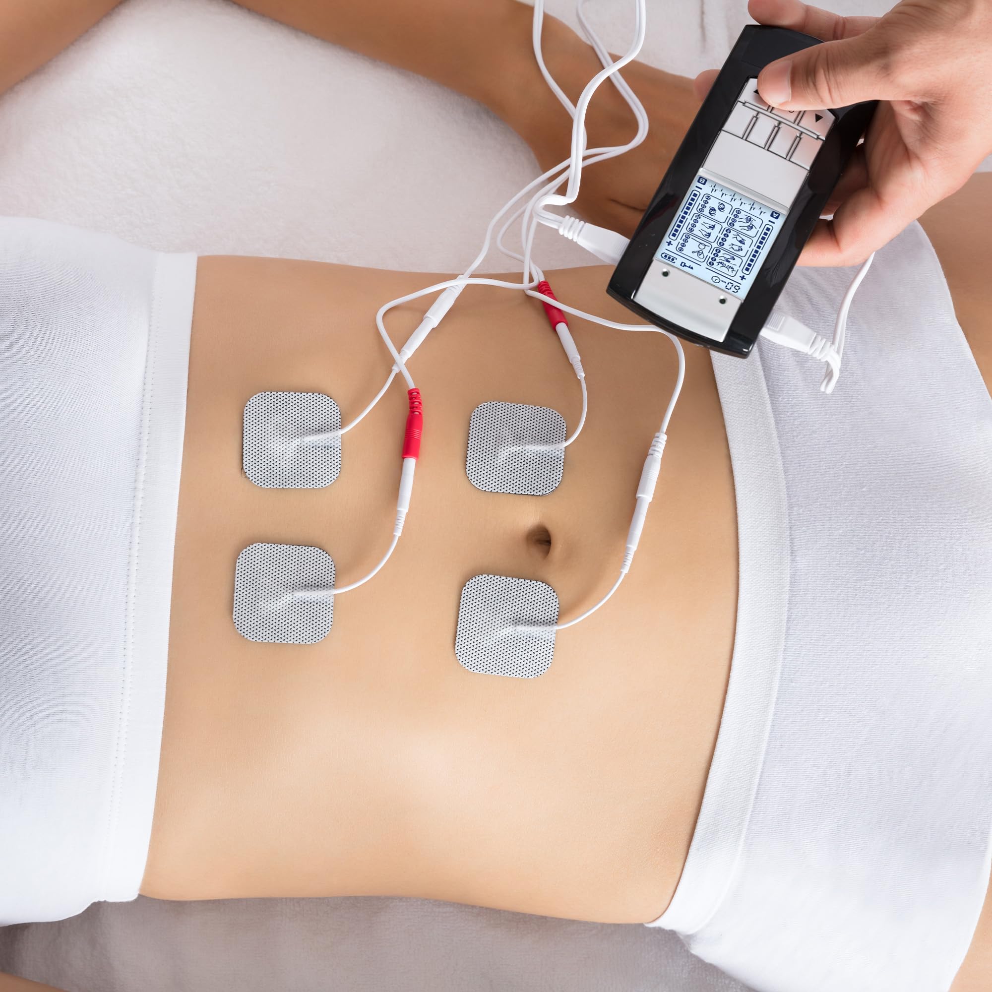 LotFancy TENS Unit Electrode Pads 2βx2β, 20 Pcs TENS Replacement Pads for Electrotherapy, Self-Adhesive TENS Pads for EMS Muscle Stimulation Machine, Reusable, Latex-Free