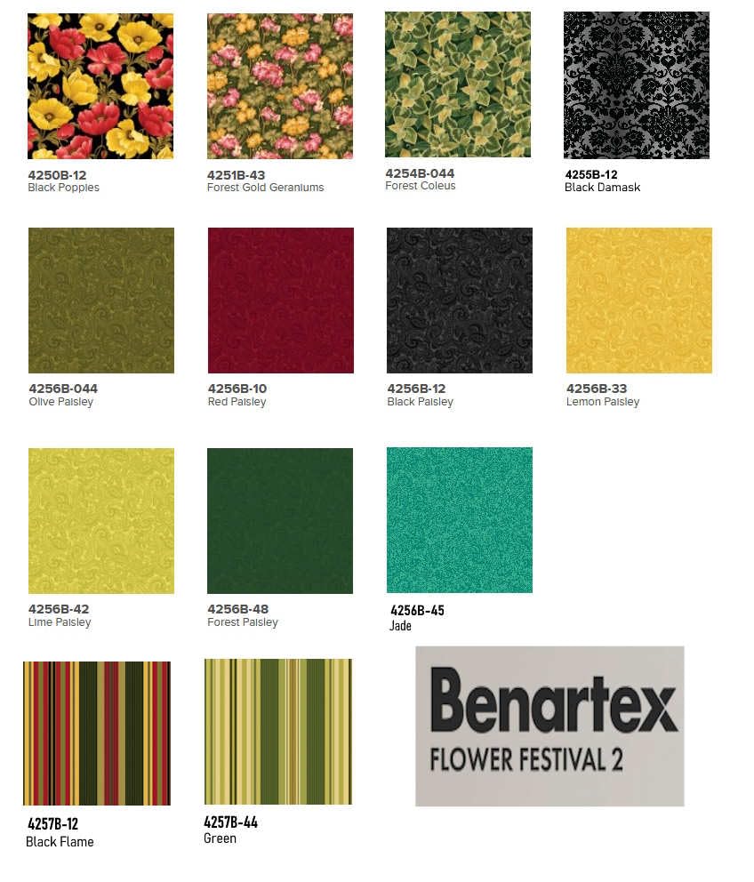 Kanvas by Benartex Flower Festival 2 Damask Black, Fabric by The Yard