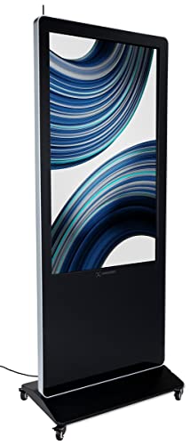 Displays2go 55" Touch Screen Kiosk with Wireless Connectivity, Wheels, Single Sided - Black (DGSNFSTCH55)
