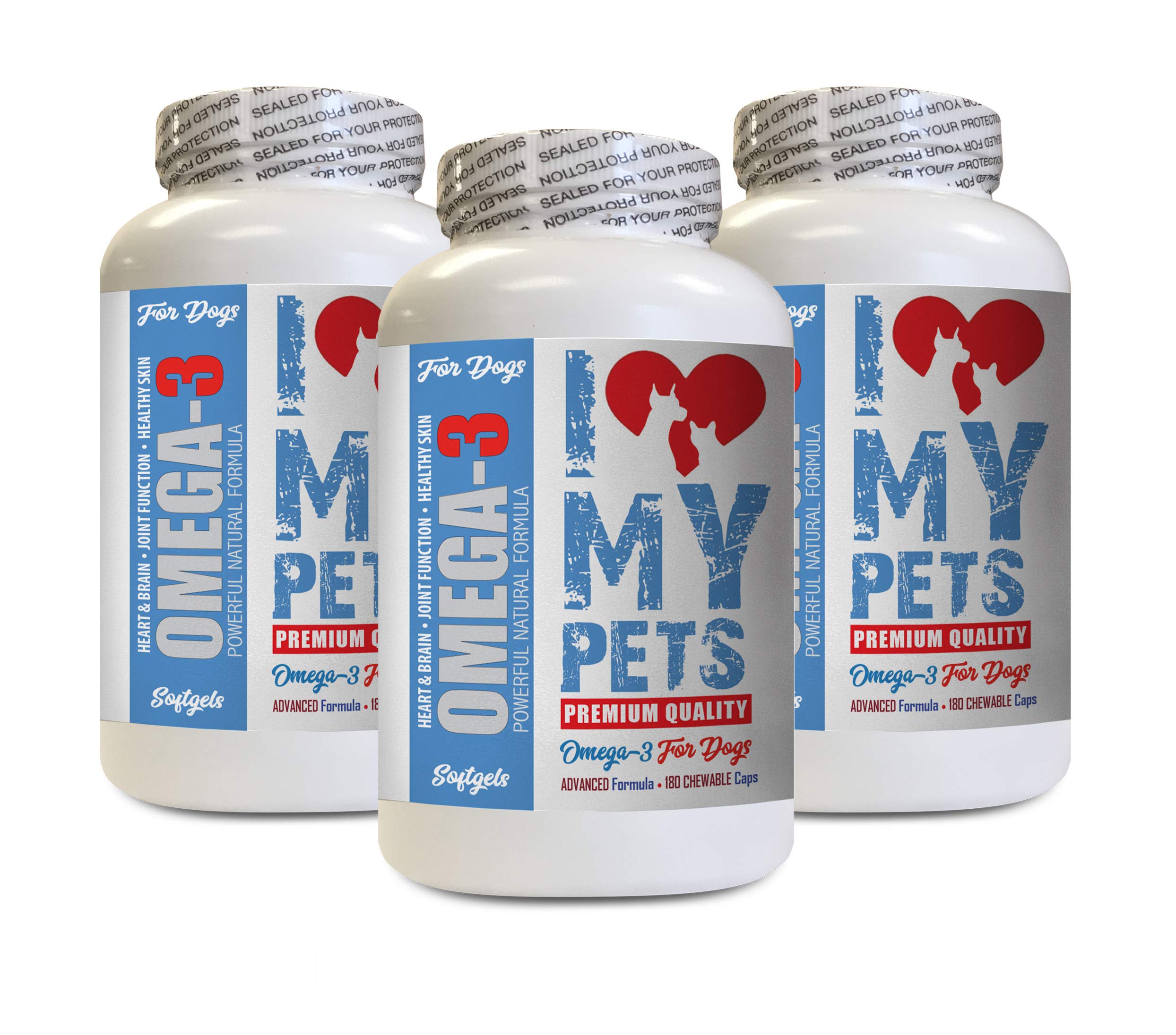I LOVE MY PETS LLC Dog Skin Care Products - Omega 3 Fish Oil for Dogs - Advanced Premium Quality - Dog Skin and Coat - 540 Softgels (3 Bottles)