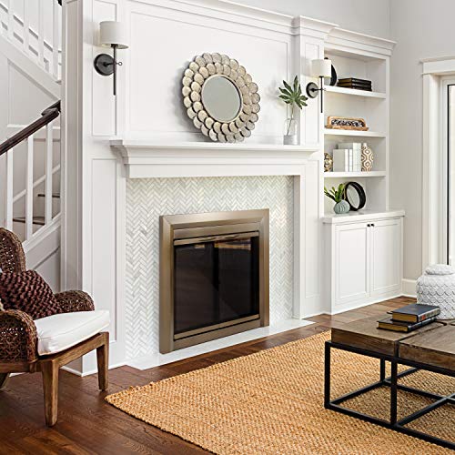 Pleasant Hearth CA-3202 Cahill Fireplace Glass Door, Antique Brass, Large