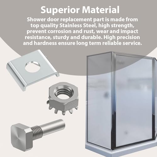 Gordon Glass Co Stainless Steel Pivot Pin and Parts with Hex-Nut and Washer - Premium Replacement for Shower Door Pivot, Ideal for Pivot Shower Doors