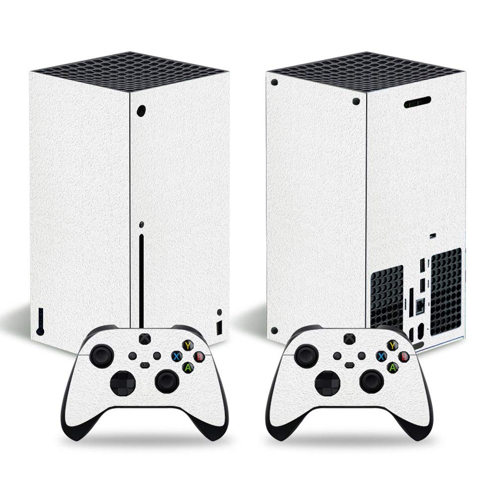 Vinyl Skin Protector Whole Body Decal Cover for Microsoft Xbox Series X Console Wrap Sticker Skins with 2 Controller Decals (White 2)