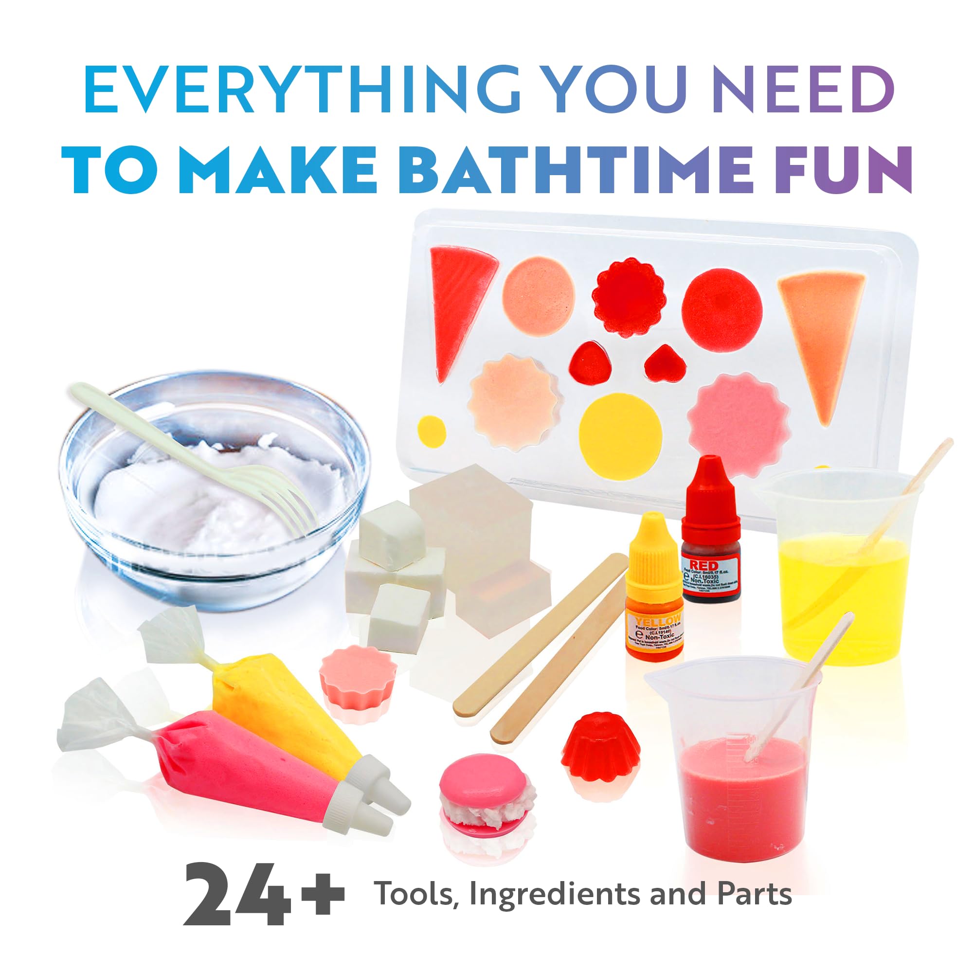 Playz Yummy Cupcake Soap & Bubbles DIY Science Kit - Fun STEM Gift for Age 8, 9, 10, 11, 12 Year Old Girls and Boys - Educational Arts and Crafts for Kids Age 8-12