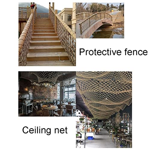 Hemp Rope net - Child Safety Net,Safe Net Balcony Stair Protection Anti-Fall Net Children Staircase Railing Safety nets, Interior Wall Decoration net, Balcony Guard Rail net Dia 8m