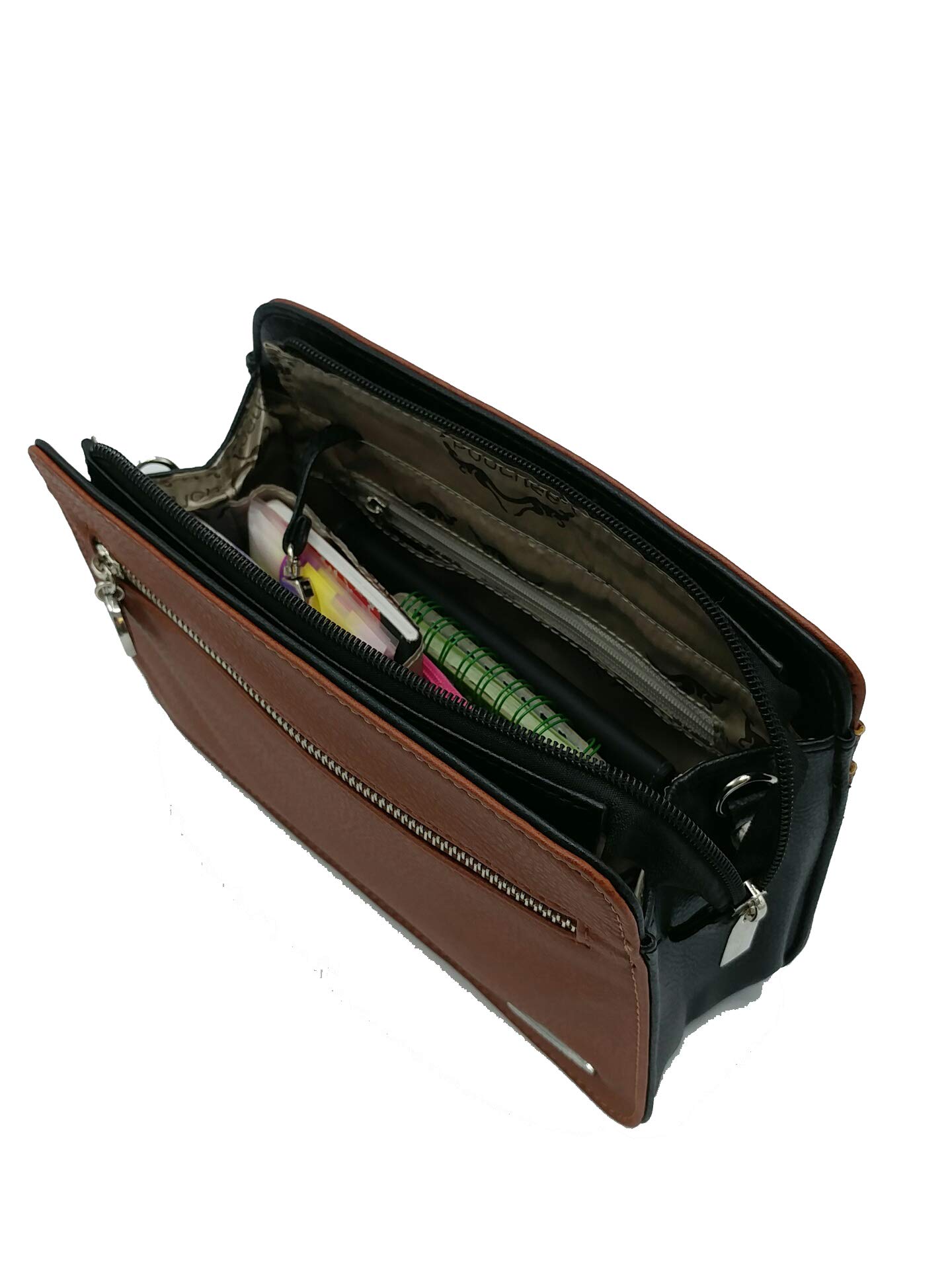 Pouchee Avi Crossbody Handbag/Organizer Purse (Blue/Green)