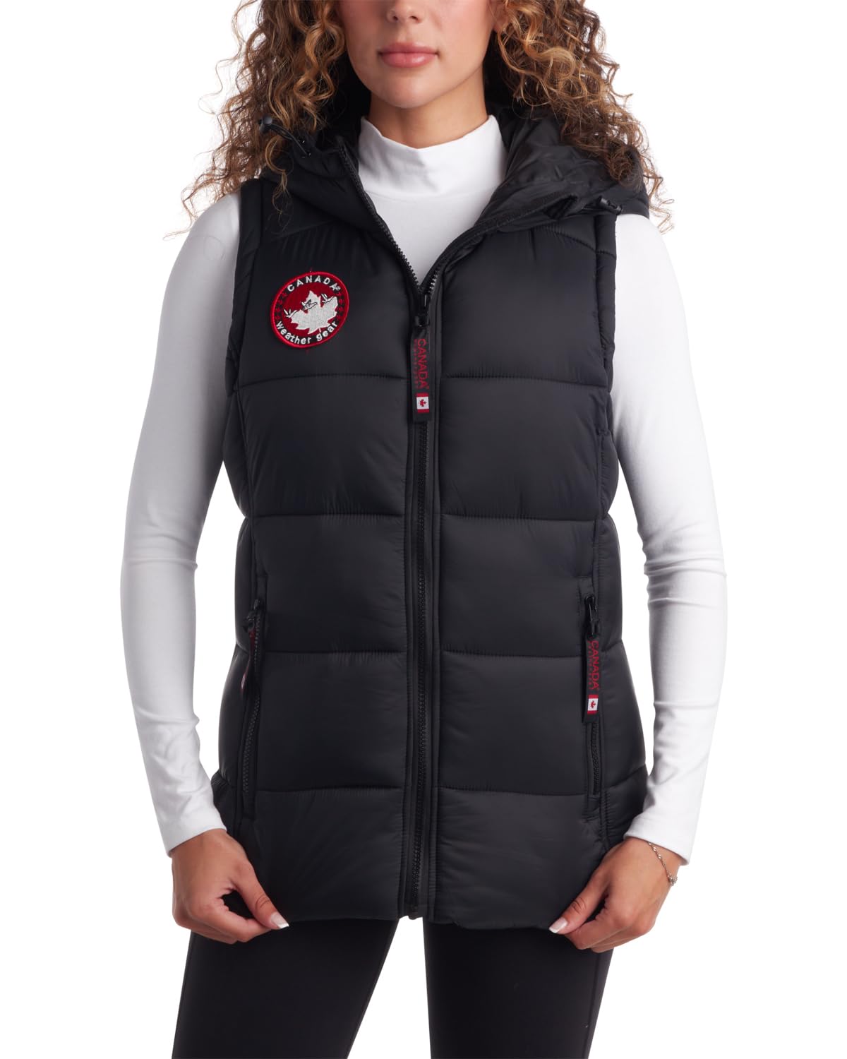CANADA WEATHER GEAR Women’s Vest - Quilted Puffer Vest - Outerwear Sleeveless Jacket, S-XL, Size Medium, Black