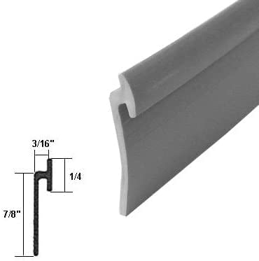Gordon Glass® Angled Gray Vinyl for Framed Shower Door Drip Rail - 36" Long, Framed Shower Door Bottom Sweep, Made in USA.