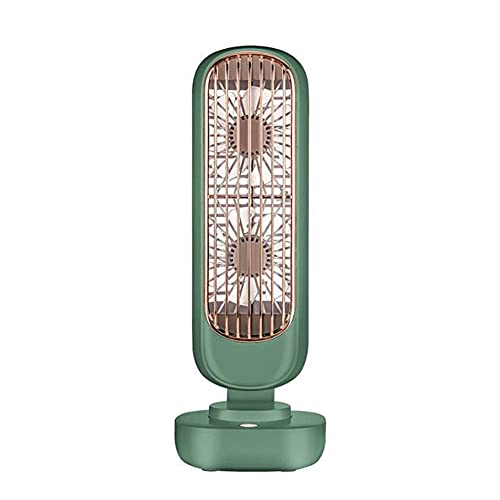 ROPALIA Vintage Mini Fan for Desk Bedroom -Personal Tower Fan with 2 Blades Powerful for Cooling Office Room -Portable USB Rechargeable -Retro Tower Design Low Noise Quiet