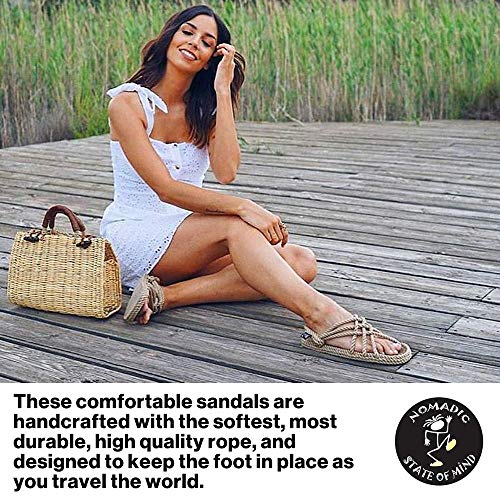 nomadic state of mind Moksha Sandal - Handmade Rope Shoes β Machine Washable β Comfortable & Lightweight β Vegan Friendly β For Women & Men (numeric_13)