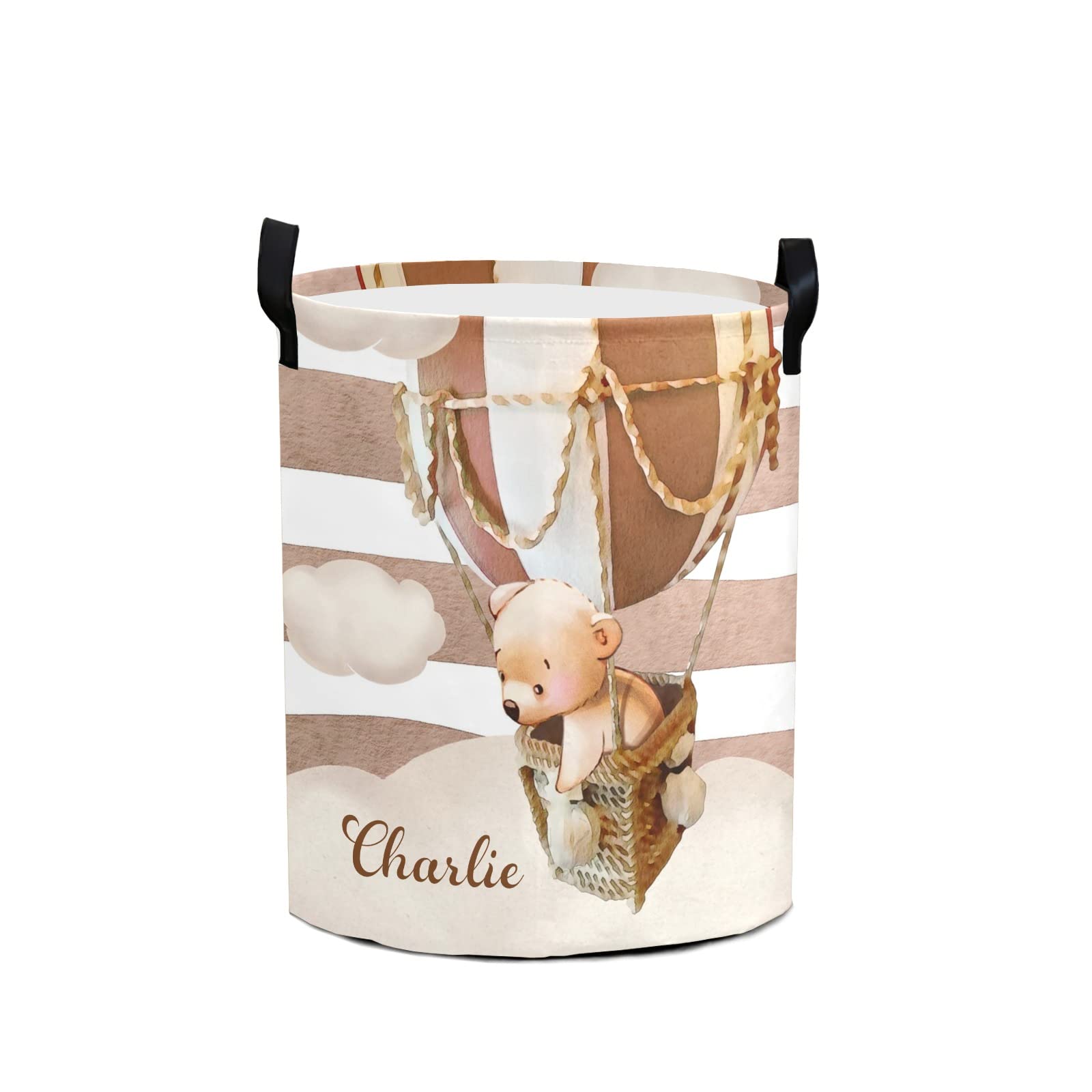 Cute Bear Personalized Laundry Basket ,Custom Foldable Storage Bins Laundry Hamper for Nursery Pet Toys Clothes