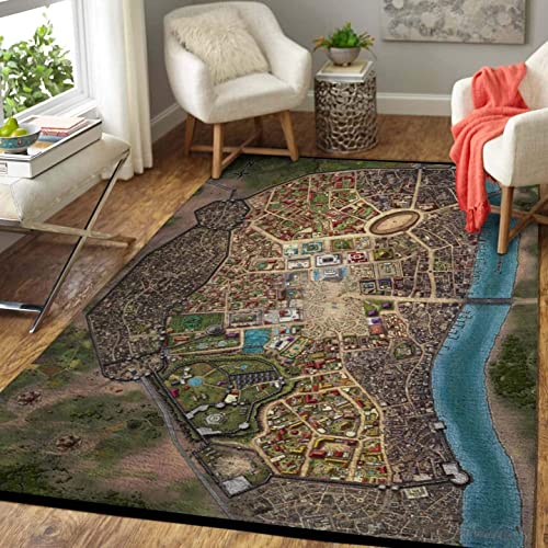 oHome Design Dungeon Dragons Rug Floor Decor (Small)