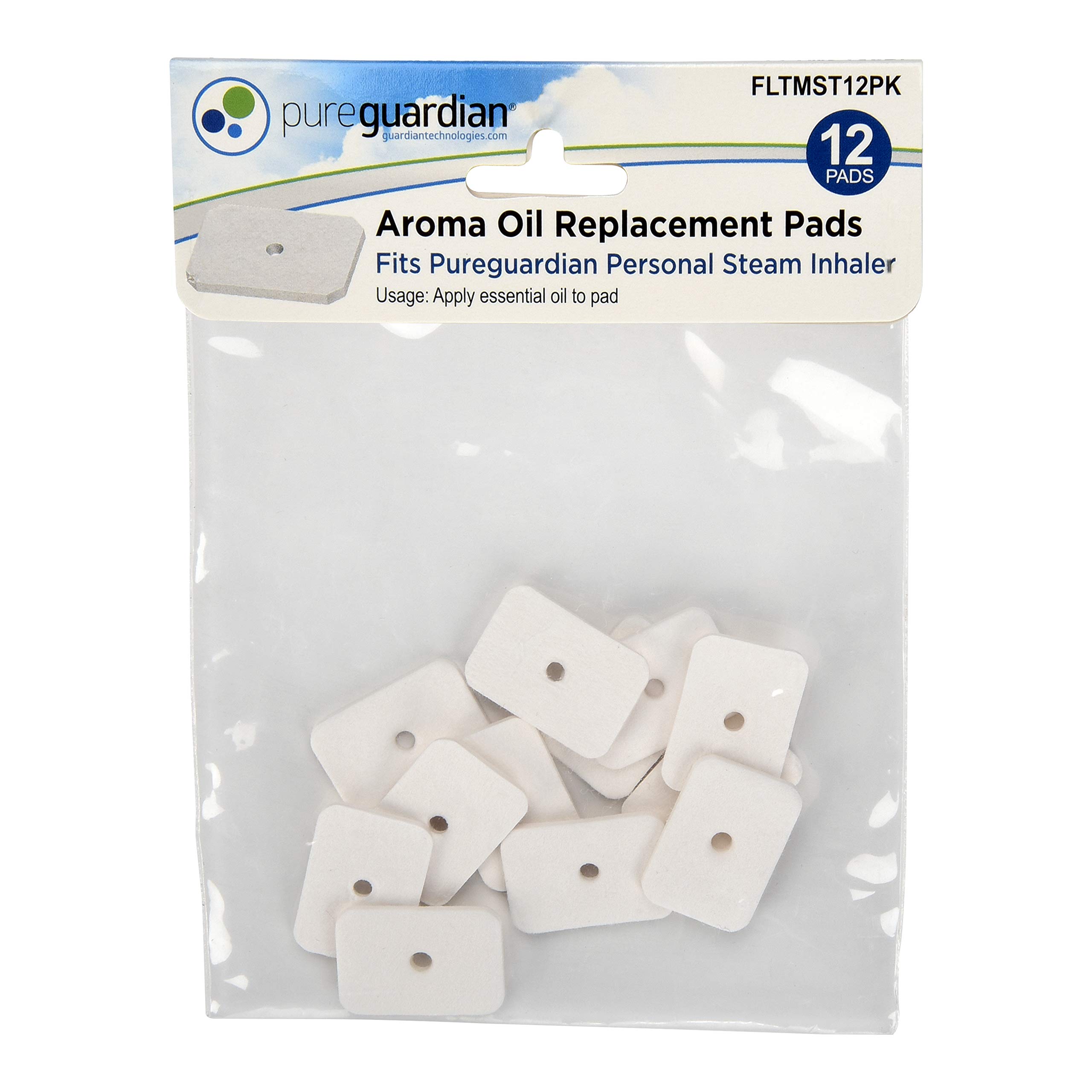 PureGuardian FLTMST12PK Essential Oil Replacement Pads for use with Mist Inhaler and Pluggable Air Purifiers, 12-Pack
