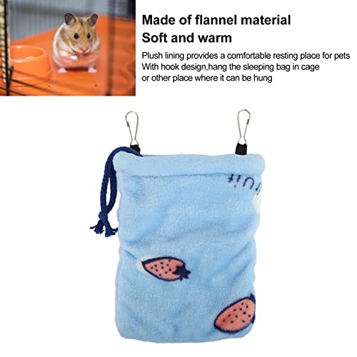 Hamster Sleeping Pouch, Flannel Warm Hamster Sleeping Bag Soft Hideout Small Pet Hanging Nest Bed with Hooks for Hamster Rat Gliders Small Pets