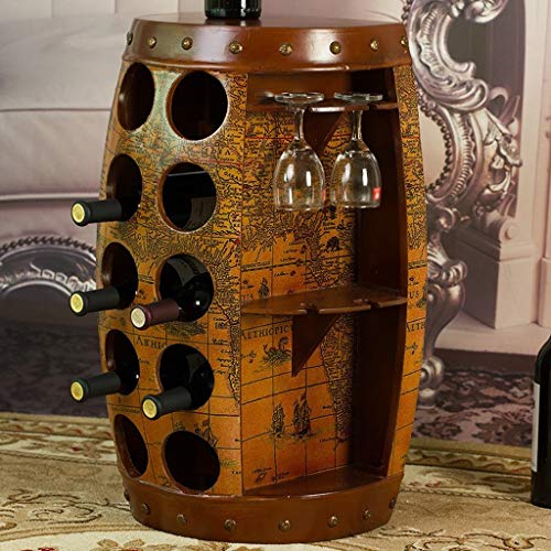 Floor-Standing Half of The Barrel Creative Decor Display Stand Stable Wine Cellar Storage Box J1028, PIBM