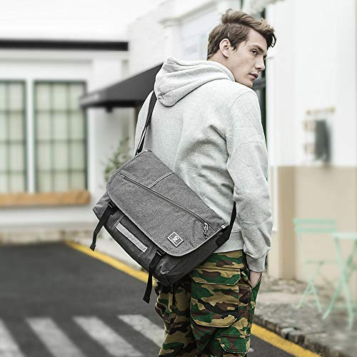 OIWAS Messenger Bag for Women - Canvas 15.6 Inch Laptop Satchel Computer Briefcase Mens Crossbody Bag