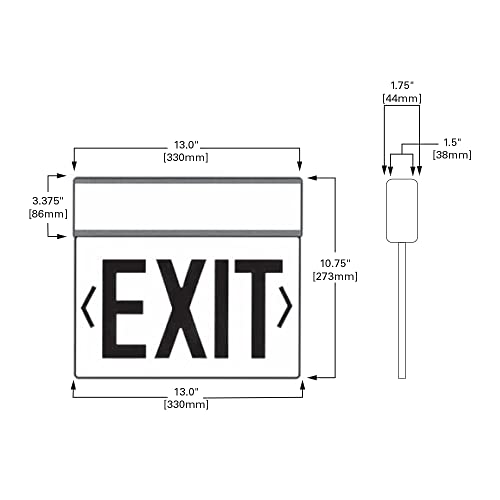 SURE-LITES LED Exit Sign, Aluminum Housing with Clear Lens Panel and Red Letters, Single or Double Sided, AC Only, 120-277V