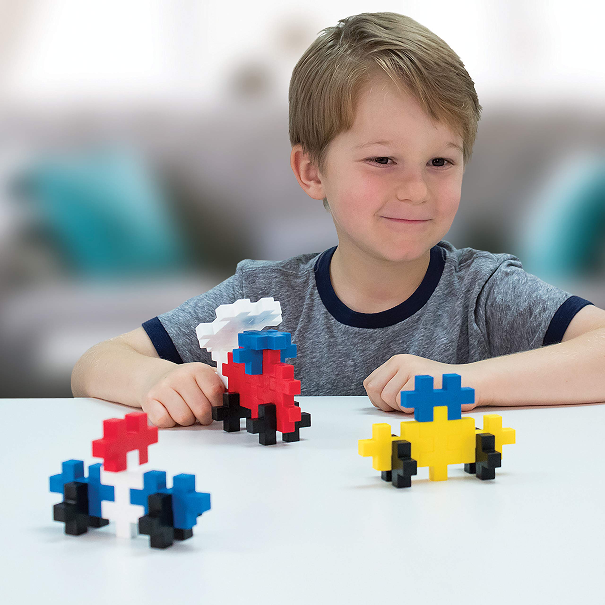 Plus Plus Big - Instructed Play Set - Mega Maker Triceratops - 67 Piece Construction Building STEM | STEAM Toy, Interlocking Large Puzzle Blocks for Toddlers and Preschoo