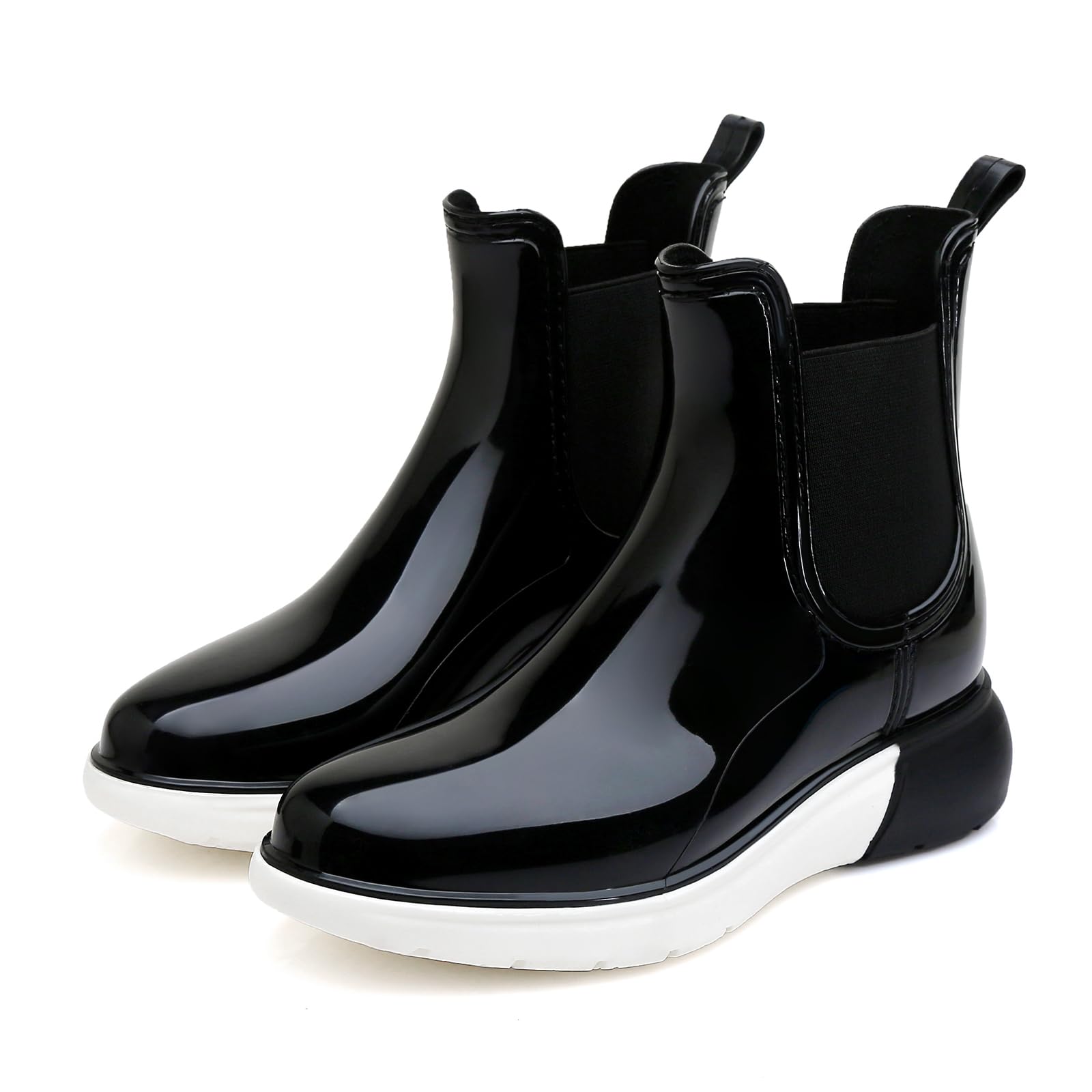 CKWLXQY Womens Rain Boots Waterproof Ankle Chelsea Booties Short Rain Shoes Casual Comfortable Rubber Boots