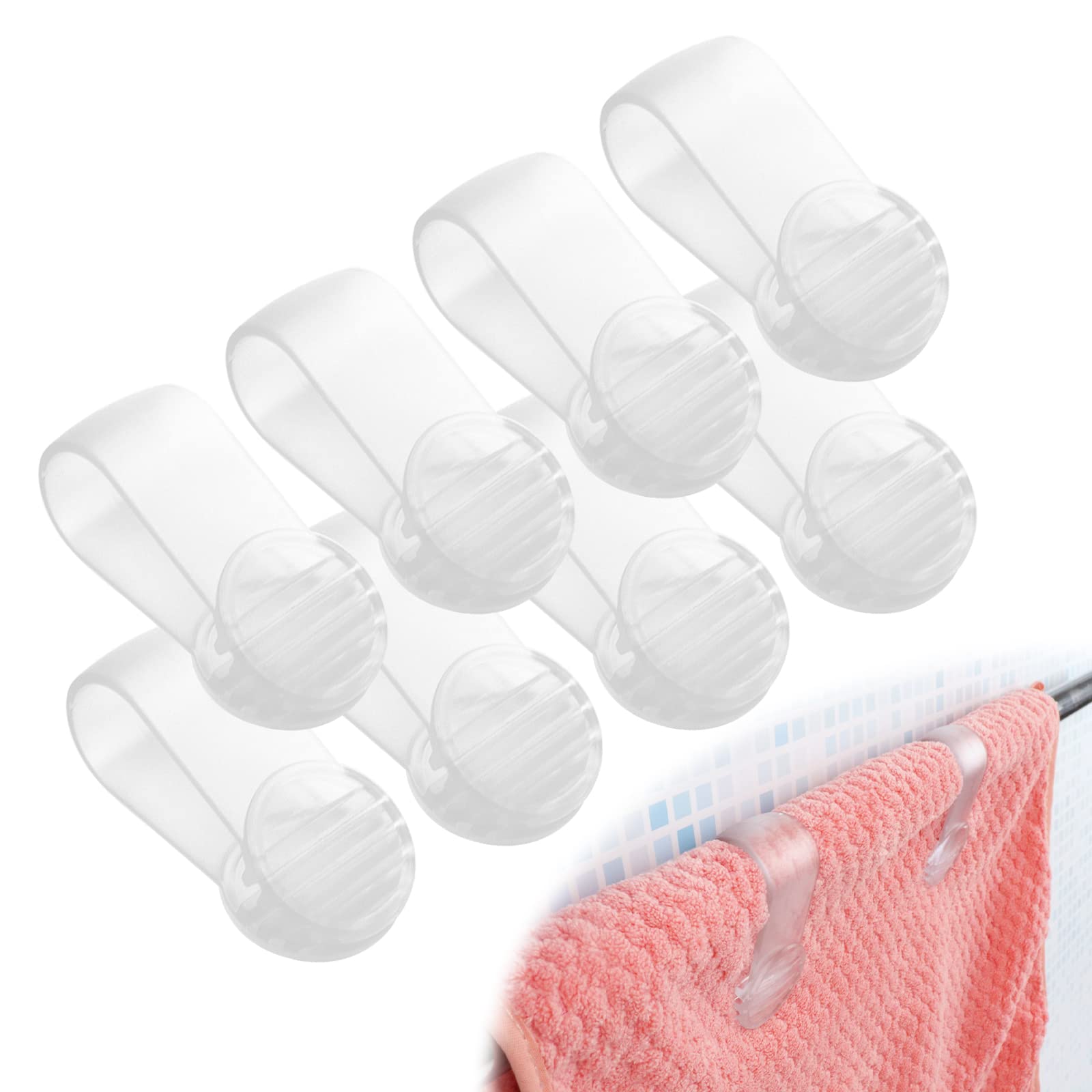 Hipruict Hand Towel Clips for Kitchen,Towel Clip,16 Clip, No Paper Towels on The Ground, Simple and Transparent, Suitable for Fixing Towels on The Oven, Dishwasher, Stove
