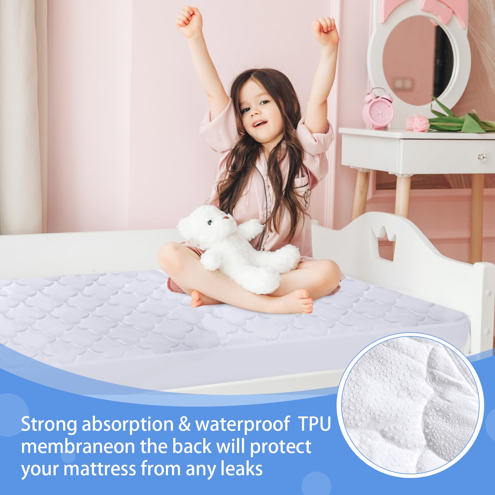 Fanfanwin 6 Pack Air Mattress Pad Sheets Cover Waterproof Mattress Protector Inflatable Airbed Fitted Sheets Soft Air Mattress Pad for Boys Girls Sleepover Party