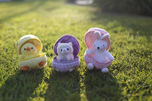 Plushland Plush Stuffed Animal 6 Inches Zip Up Egg Hideaway Cute Yellow Pastel and Polka Dot Easter Colors Spring Inspired Gift for Girls and Boys Birthday Mother's Day (Easter Chick)