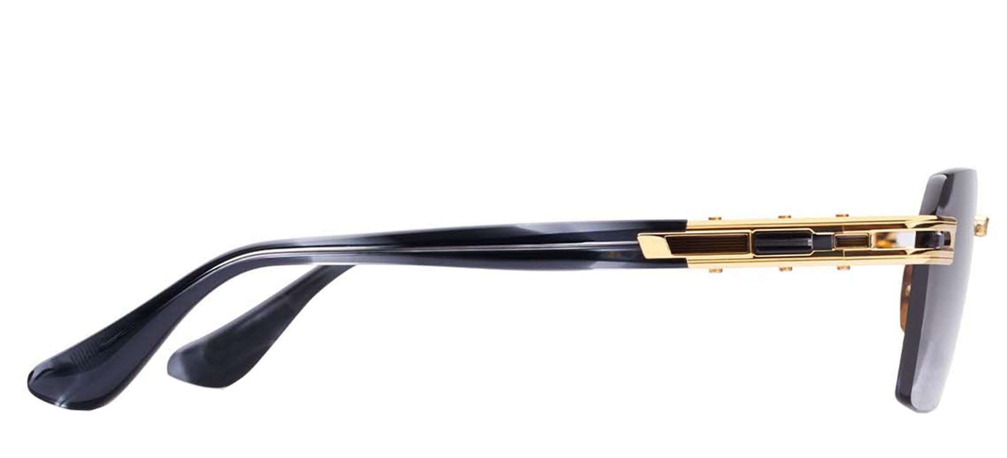Dita META-EVO ONE DT DTS147 A-01 Yellow Gold/Ink Swirl Metal Rimless Sunglasses Grey Gradient Lens