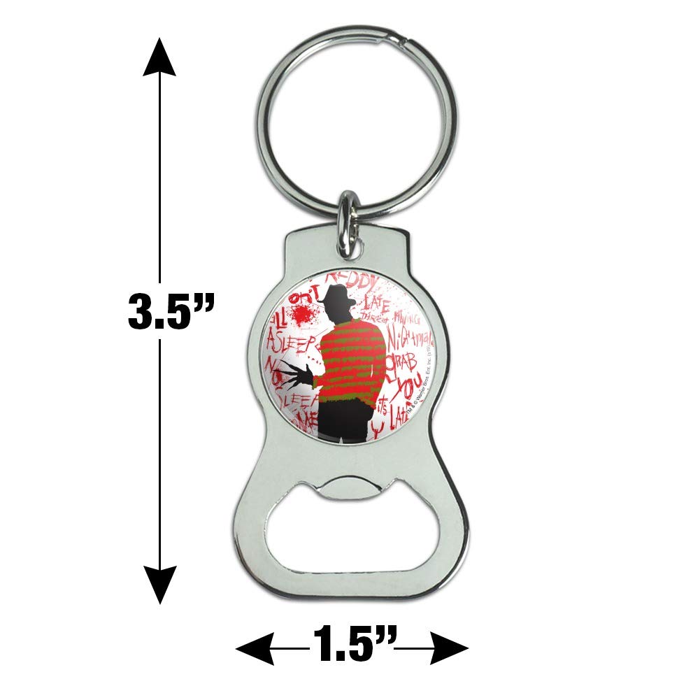 GRAPHICS & MORE A Nightmare on Elm Street Freddy Keychain with Bottle Cap Opener