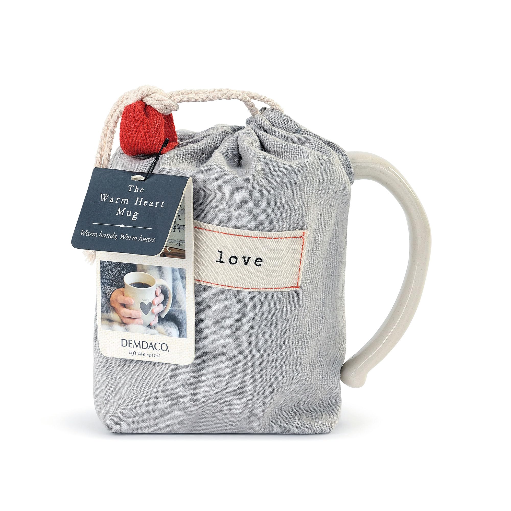 Loving Heart Cream Inspirational 16 ounce Ceramic Stoneware Coffee Mug
