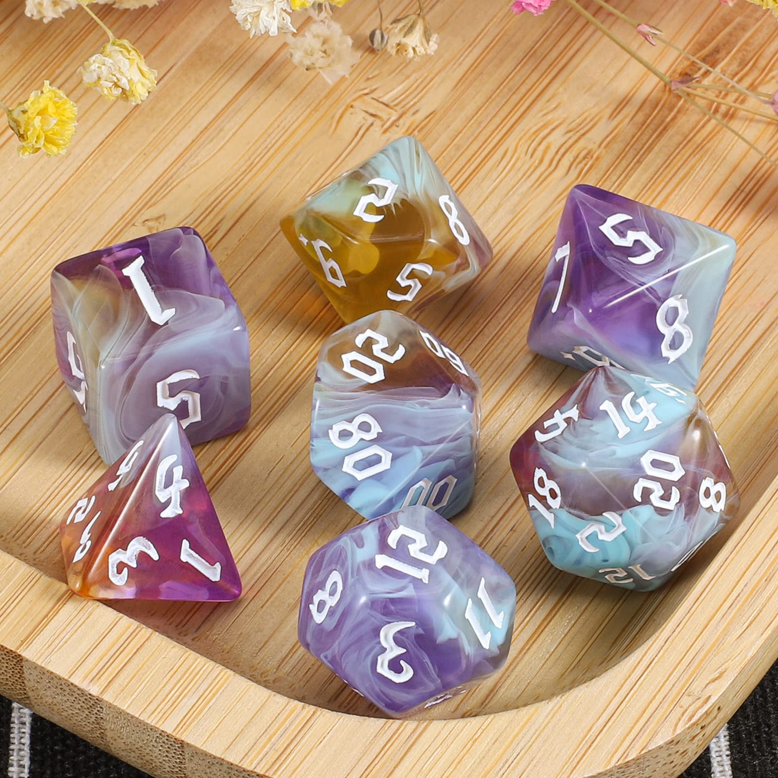 CiaraQ DND Polyhedral Dice Set with Dice Bag for Dungeons and Dragons RPG MTG Role Playing Table Games