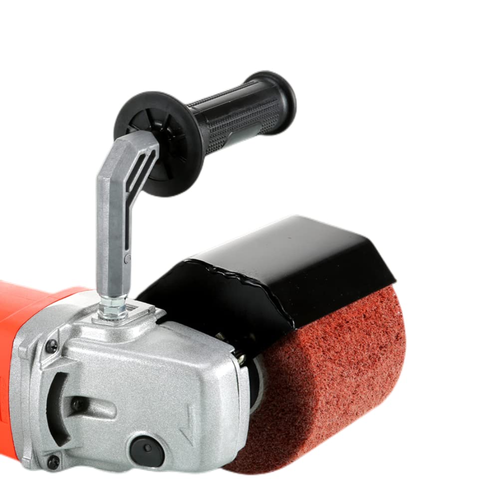 HaTur Electric Burnishing Polishing Machine Handheld Wheel Polisher Sander Wire Drawing Machine for Stainless Steel Metal Wood, 110V 1400W, 8 Speed Adjustable