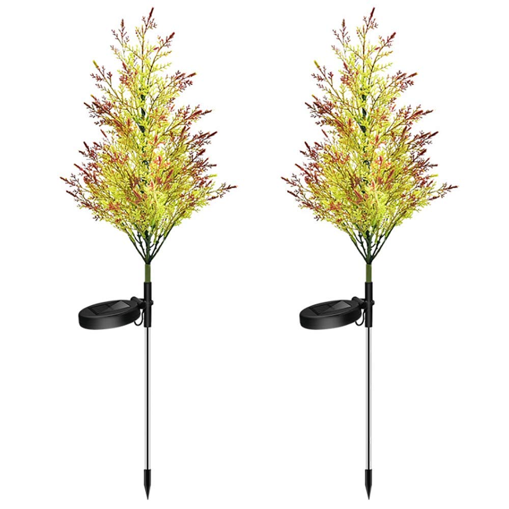 Solar Garden Lights Pine Shape Decorative Light LED Lamp Waterproof Solar Led Lights Outdoor Lighting Christmas Tree Decoration Light for Decorative Home Garden 2PCS