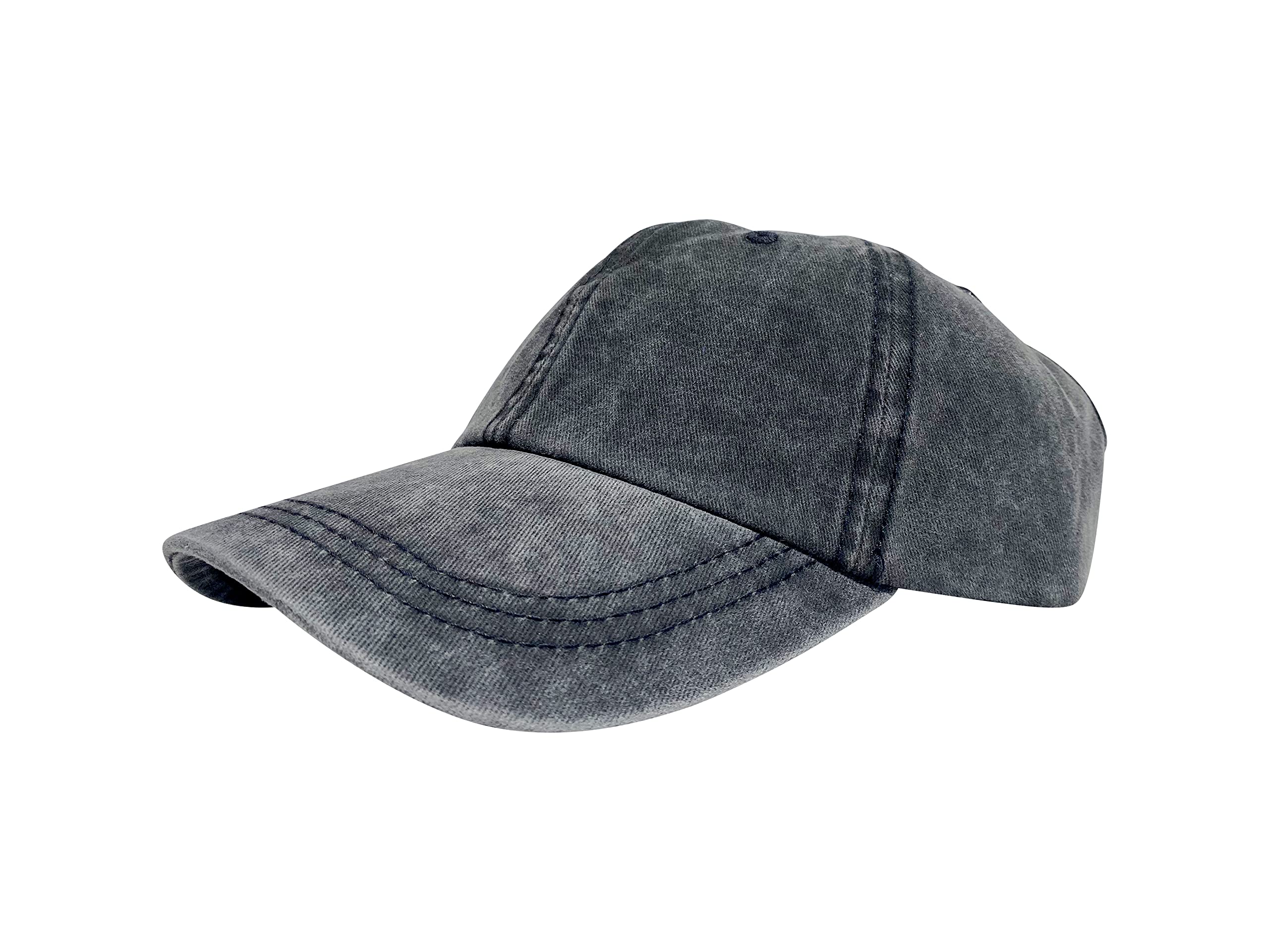 CurlCap Natural Hair Backless Cap β Satin Lined Baseball Hat for Women (Black Denim), One Size